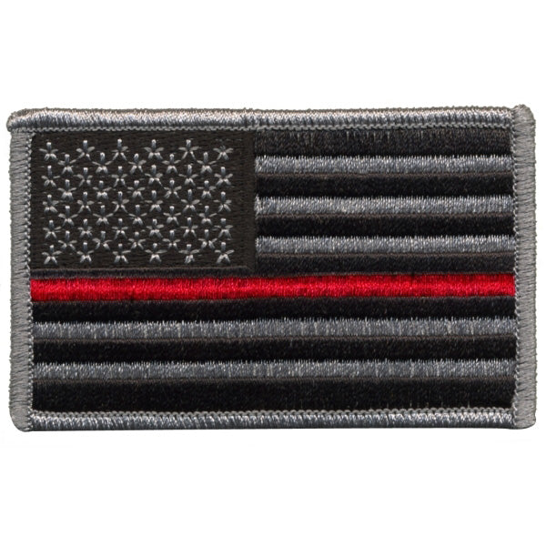 Tactical Thin Red Line US Flag - Forward Facing - Velcro Hook Backing – First Responder Decal Co.