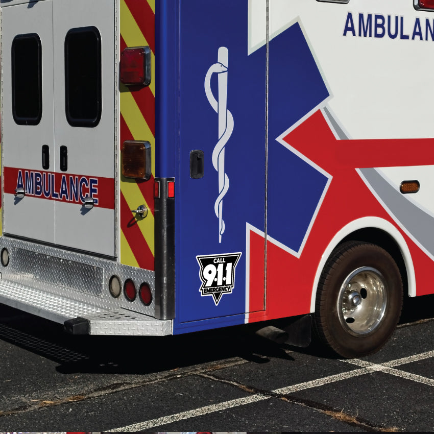 Emergency Call 911 3M Reflective Decal - 2" to 29" – First Responder ...
