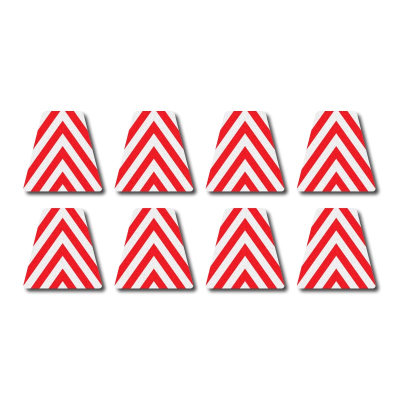 Tetrahedron Set - Red/White Chevrons – First Responder Decal Co.