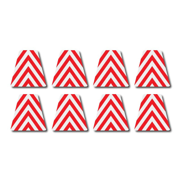 Tetrahedron Set - Red/White Chevrons – First Responder Decal Co.