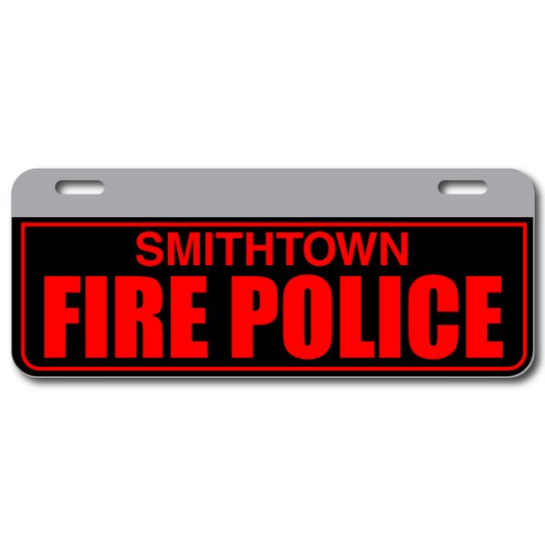 Custom Reflective Fire & EMS License Plate Topper - Left Icon – First ...