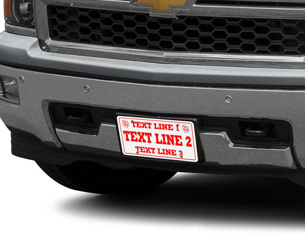 Reflective Fire & EMS License Plate - 3 Text Lines – First Responder ...