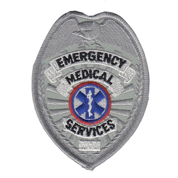 EMERGENCY MEDICAL SERVICES - Silver Embroidered Uniform Badge Patch ...