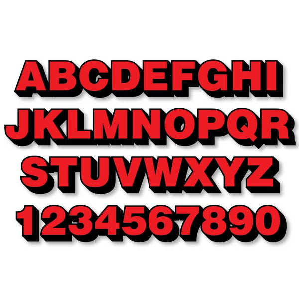 Reflective Letters & Numbers - 2 color 3D Helvetica Font – First ...