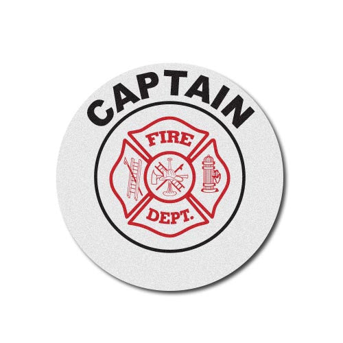 Reflective Round Fire Helmet Front Decal - Captain – First Responder ...