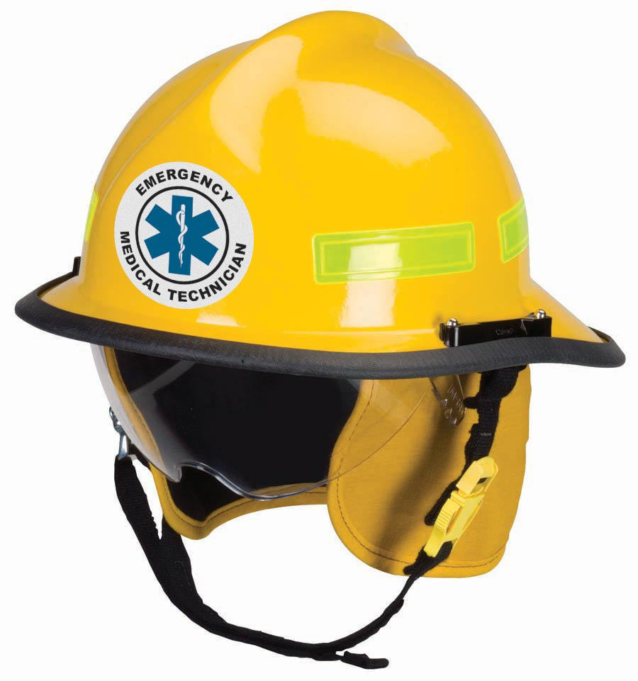 Reflective Round Fire Helmet Front Decal - EMT – First Responder Decal Co.