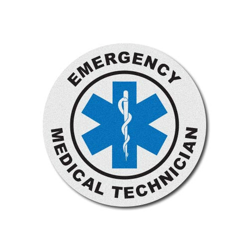 Reflective Round Fire Helmet Front Decal - EMT – First Responder Decal Co.