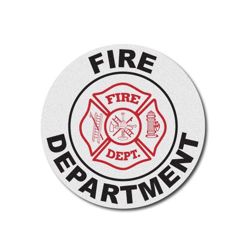 Reflective Round Fire Helmet Front Decal - Fire Department – First ...