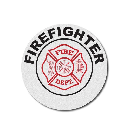 Reflective Round Fire Helmet Front Decal - Fire Department – First ...