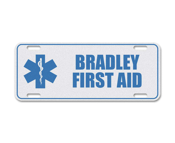 Custom Reflective Fire & EMS License Plate Topper - Left Icon – First ...