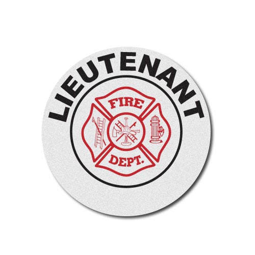 Reflective Round Fire Helmet Front Decal - Lieutenant – First Responder ...