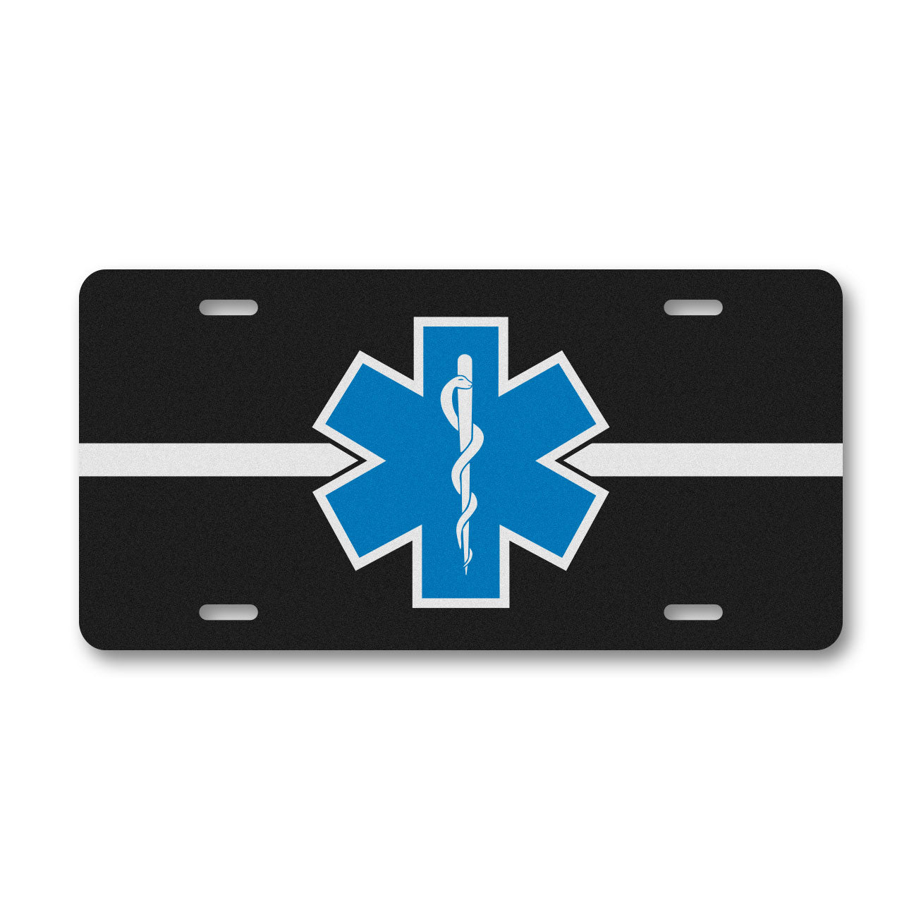 Reflective EMS License Plate - Star Of Life Thin White Line – First ...